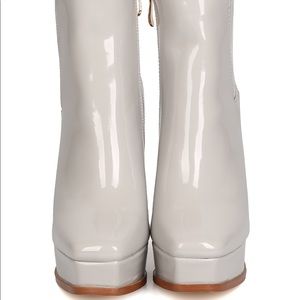 Shoes | Grey Patent Platform Bootie | Poshmark